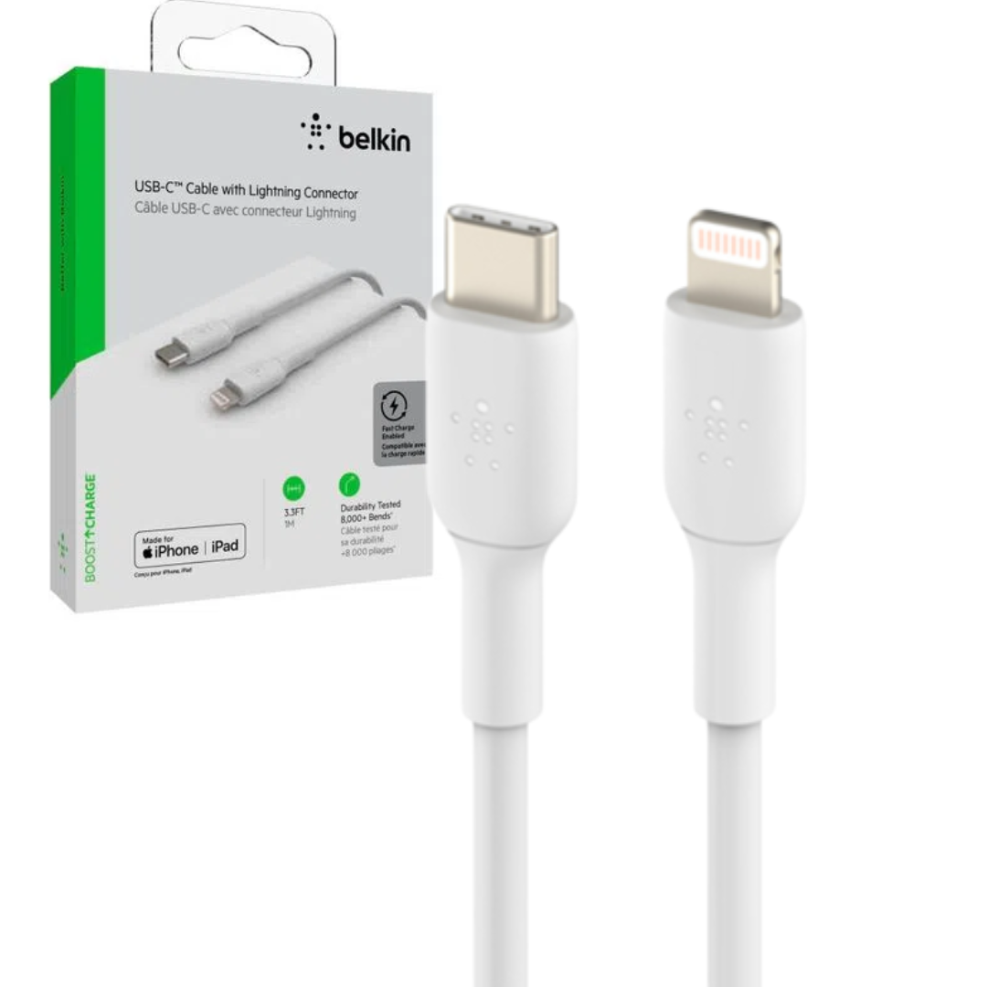 Cable USB-C A Lightning Marca Belkin Modelo Boostcharge CAA003BT1MWH De ...